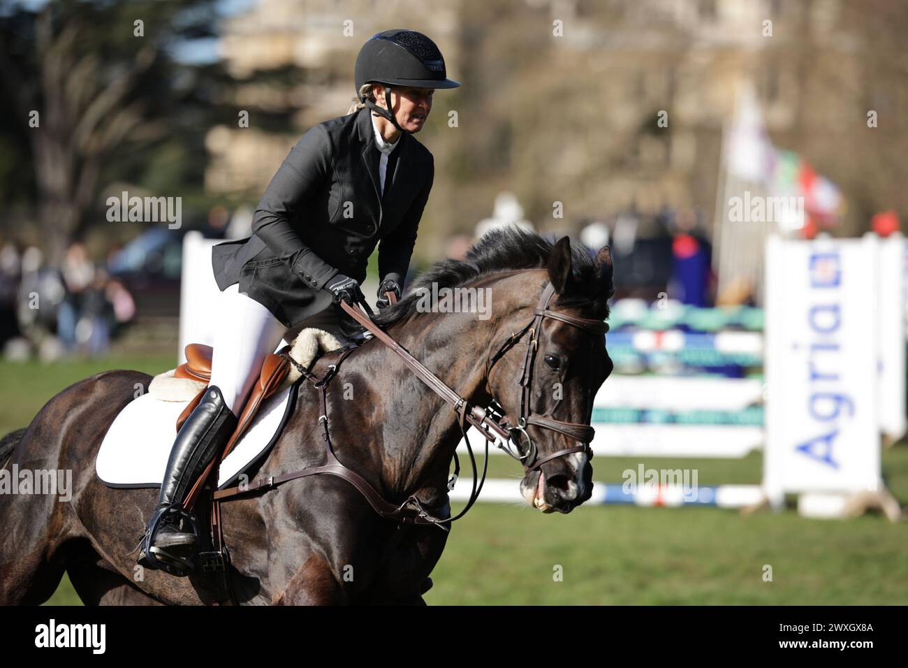 Thoresbury Park, UK. 30th Mar 2024. Jonelle Price of New Zealand with ...