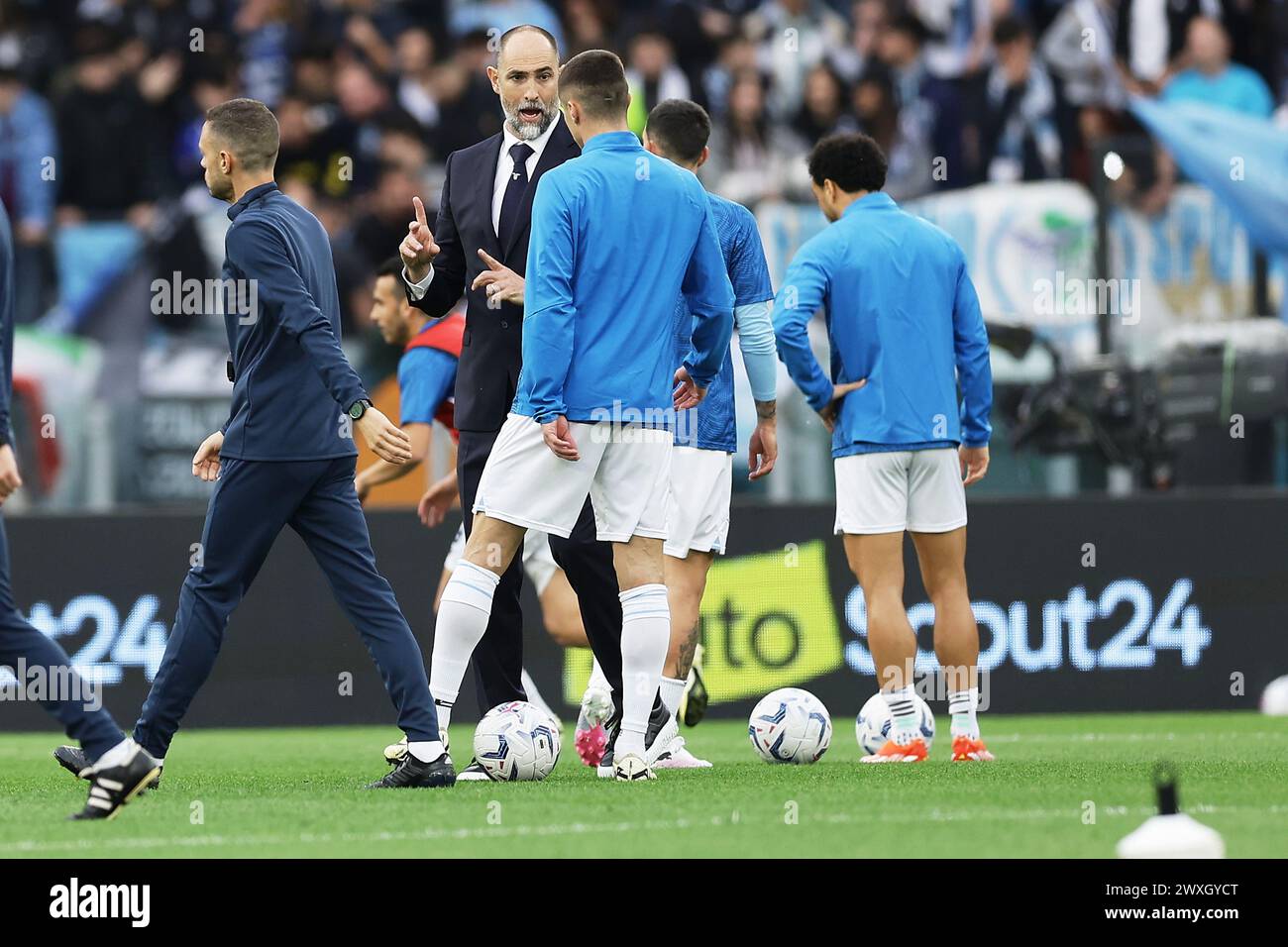 LazioÕs Croatian coach Igor Tudor during the Serie A football match ...