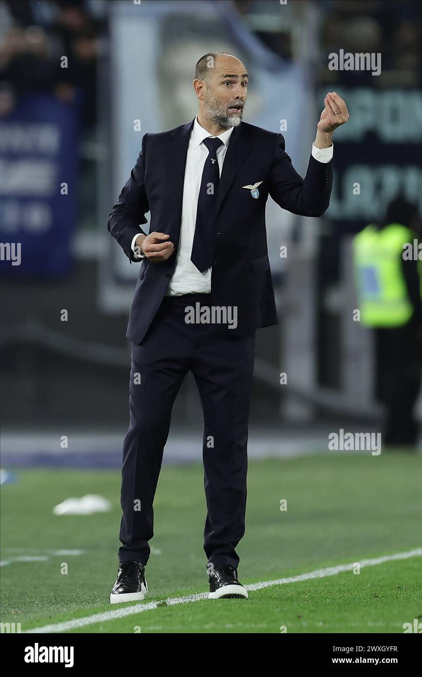 LazioÕs Croatian coach Igor Tudor gesticulate during the Serie A ...