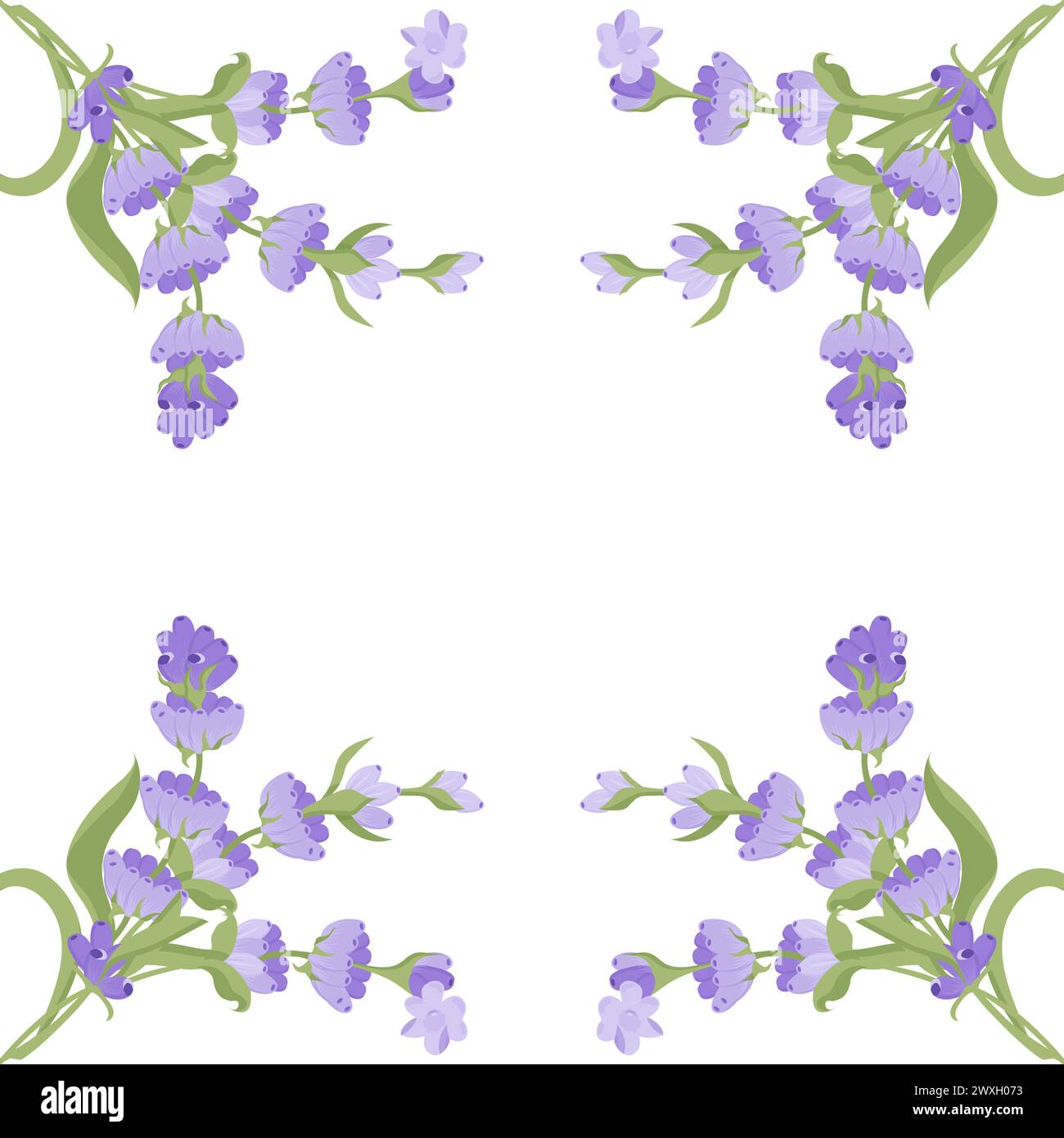 Decorative frame of lavender flowers for your design. Vector ...