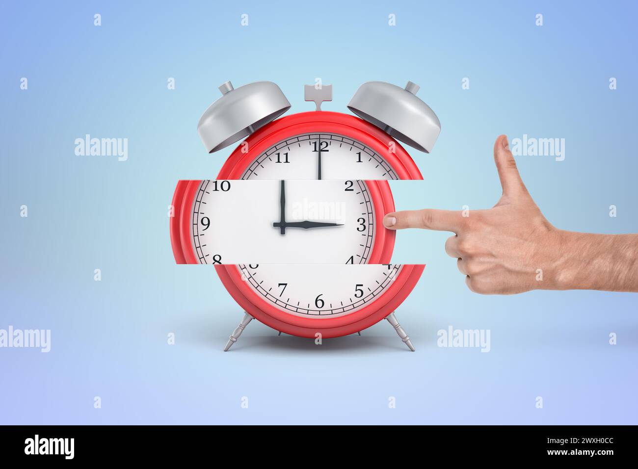 Time concept with finger pointing at clock Stock Photo - Alamy