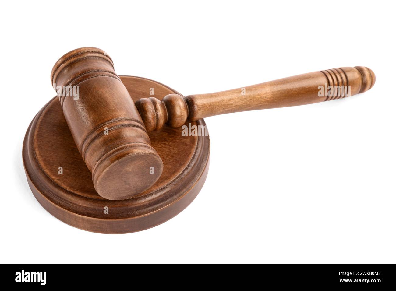 Wooden gavel isolated on white. Small mallet Stock Photo - Alamy