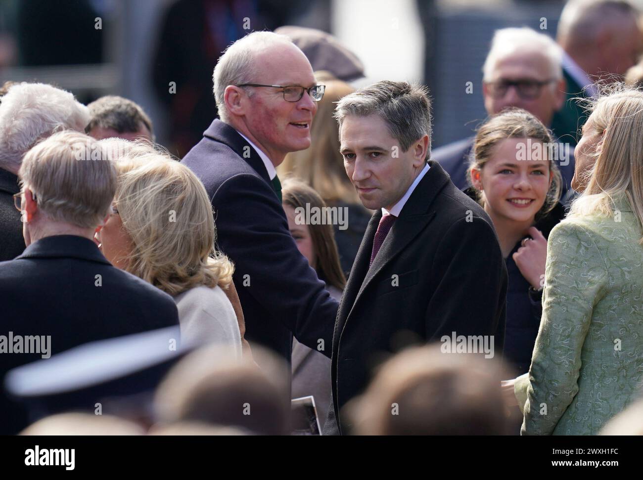Fine Gael deputy leader Simon Coveney (left) and Fine Gael leader and ...