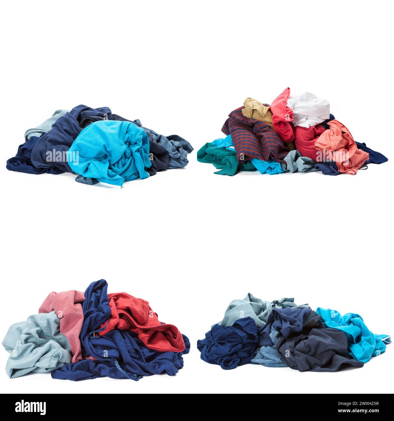 Stack of clothes isolated on white background Stock Photo - Alamy