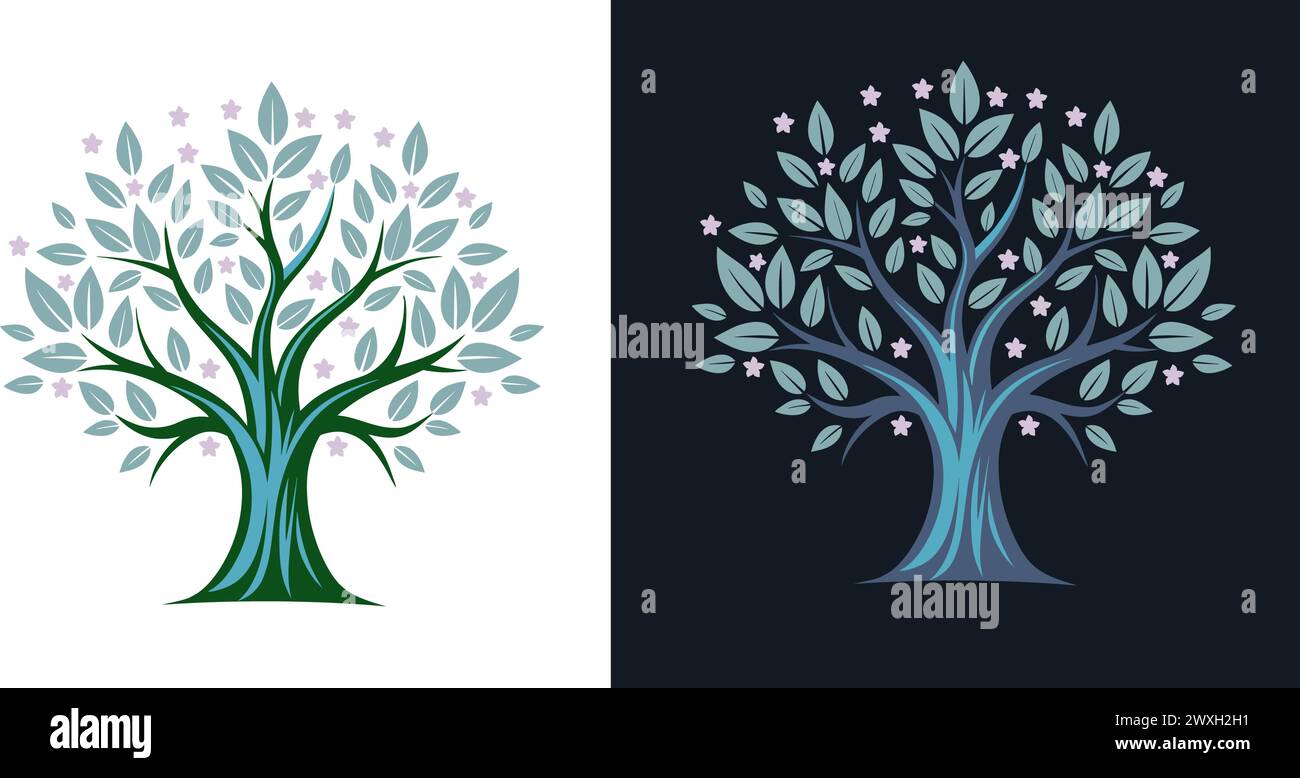 Branding Tree. Symbol of Nature, Health and Ecology. Symbol of organic ...