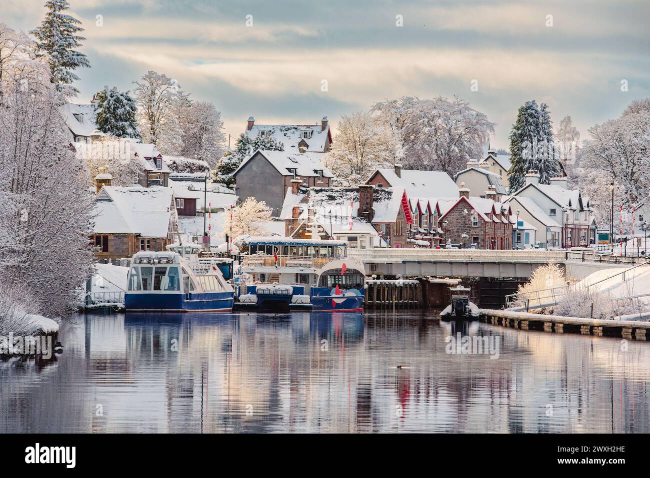The village of Fort Augustus on the banks of the Loch Ness in the ...