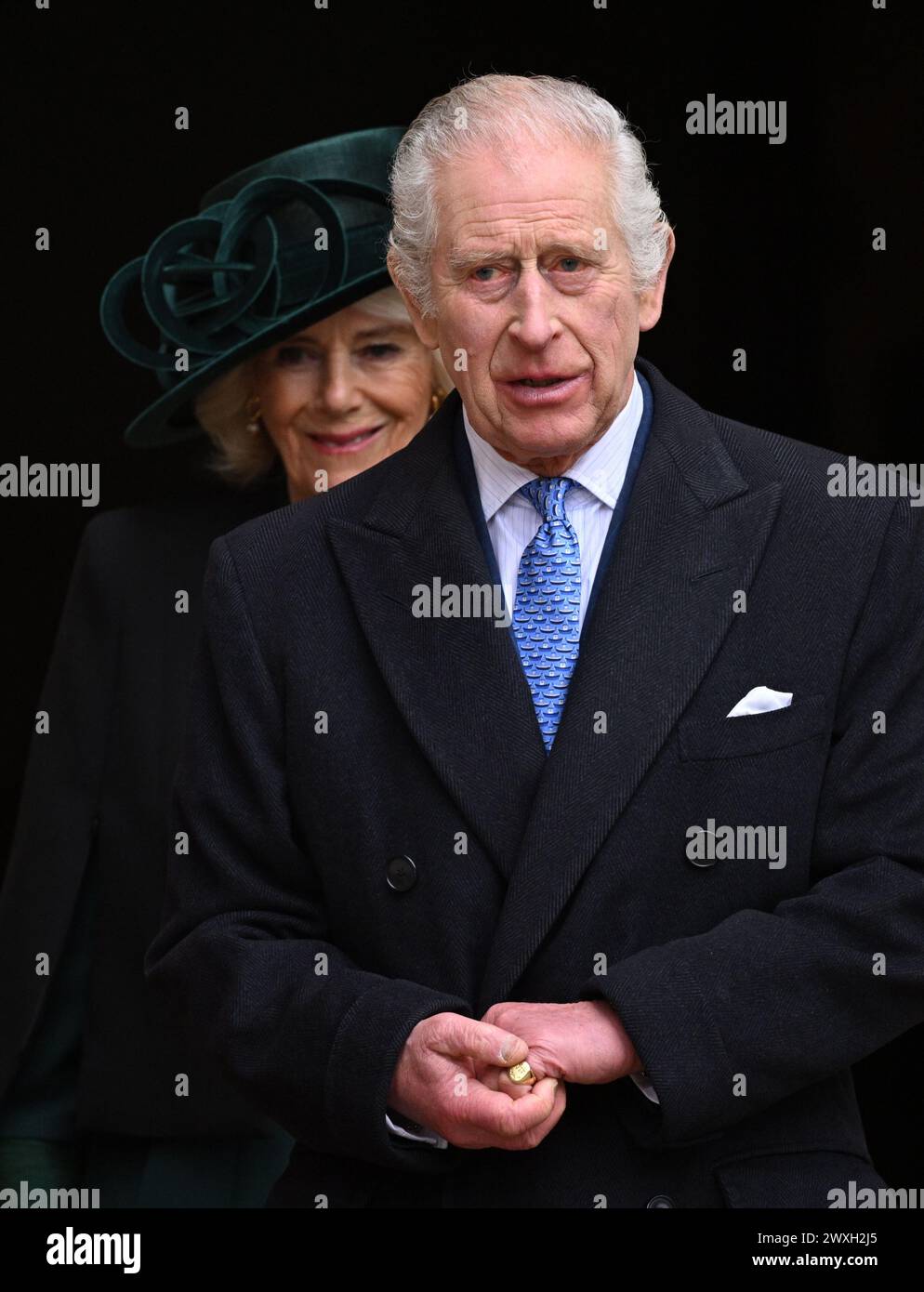 Windsor, UK. March 31st, 2024. King Charles and Queen Camilla attending ...