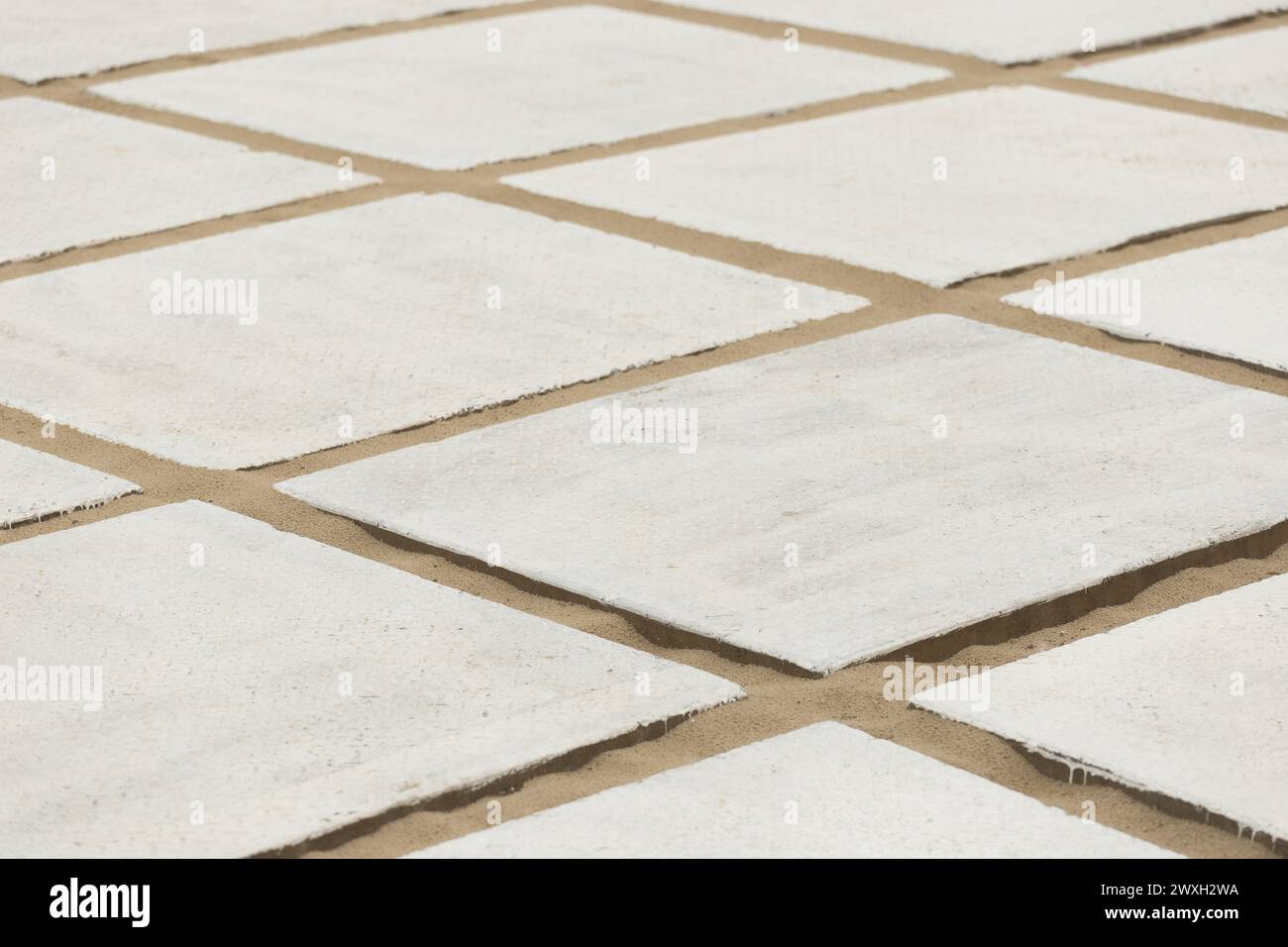 White Stone Mosaic Floor Tile Sand Texture Background Diagonal Pattern ...