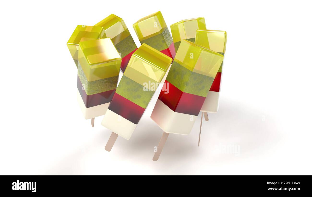 Colorful abstract 3d popsicle models 3d render Stock Photo - Alamy