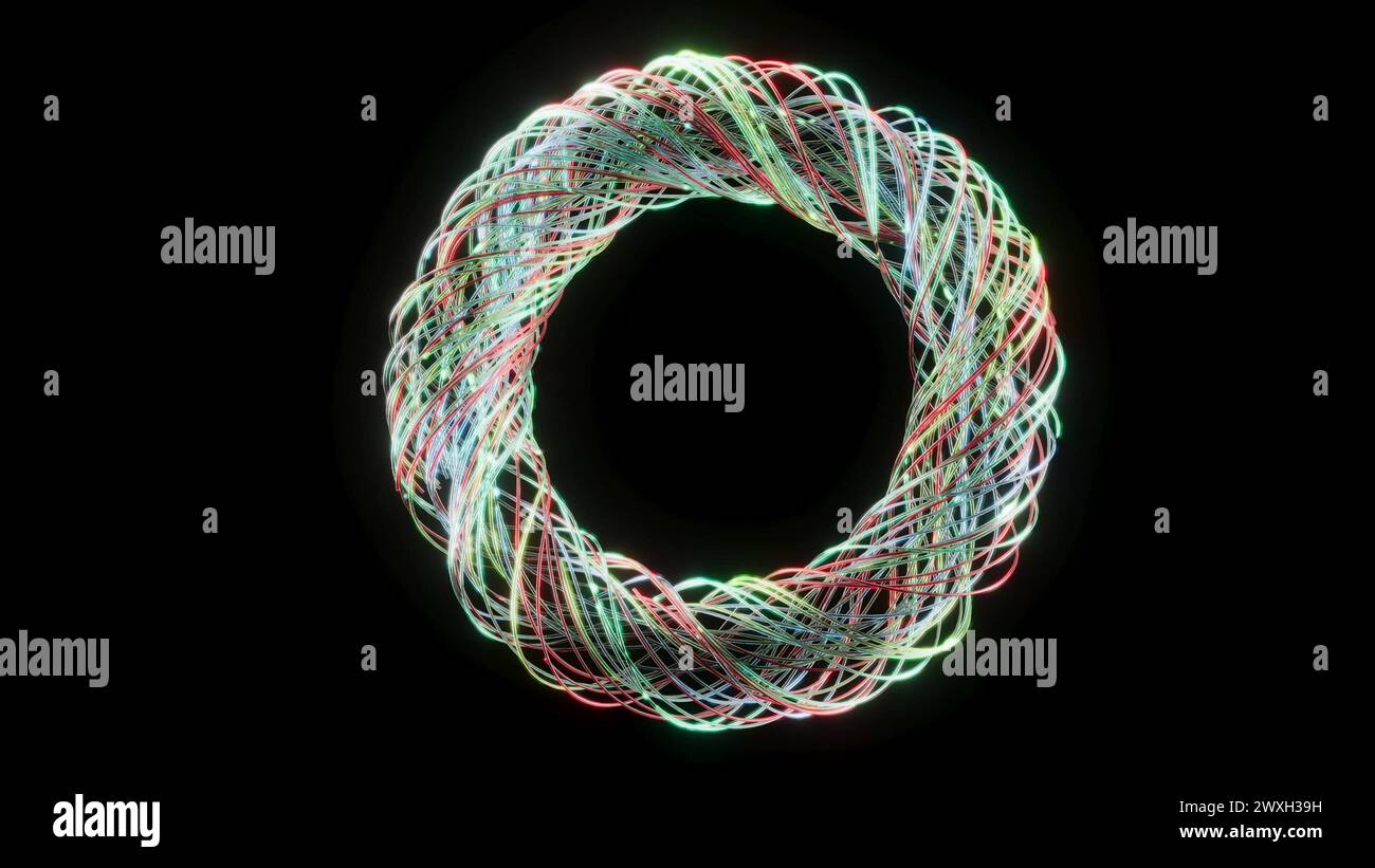 Abstract light trails forming a circular design 3d render Stock Photo ...