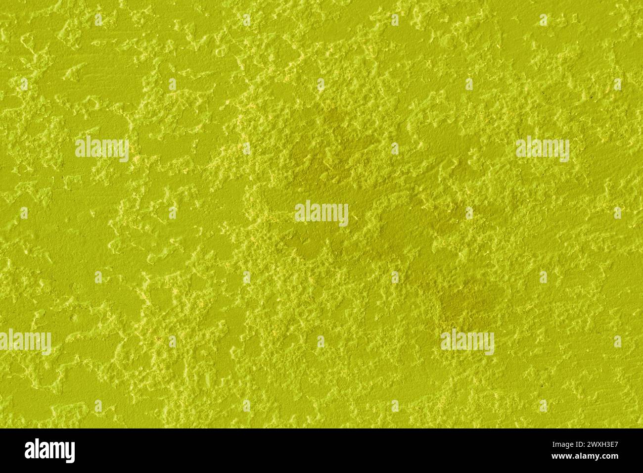 Bright acid toxic vibrant light yellow color paint plaster wall ...