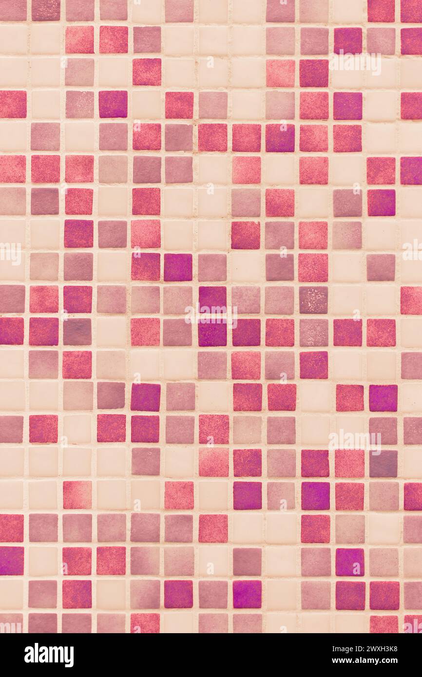 Mosaic Square Ceramic Tiles Light Pink Color Abstract Bath Pattern ...