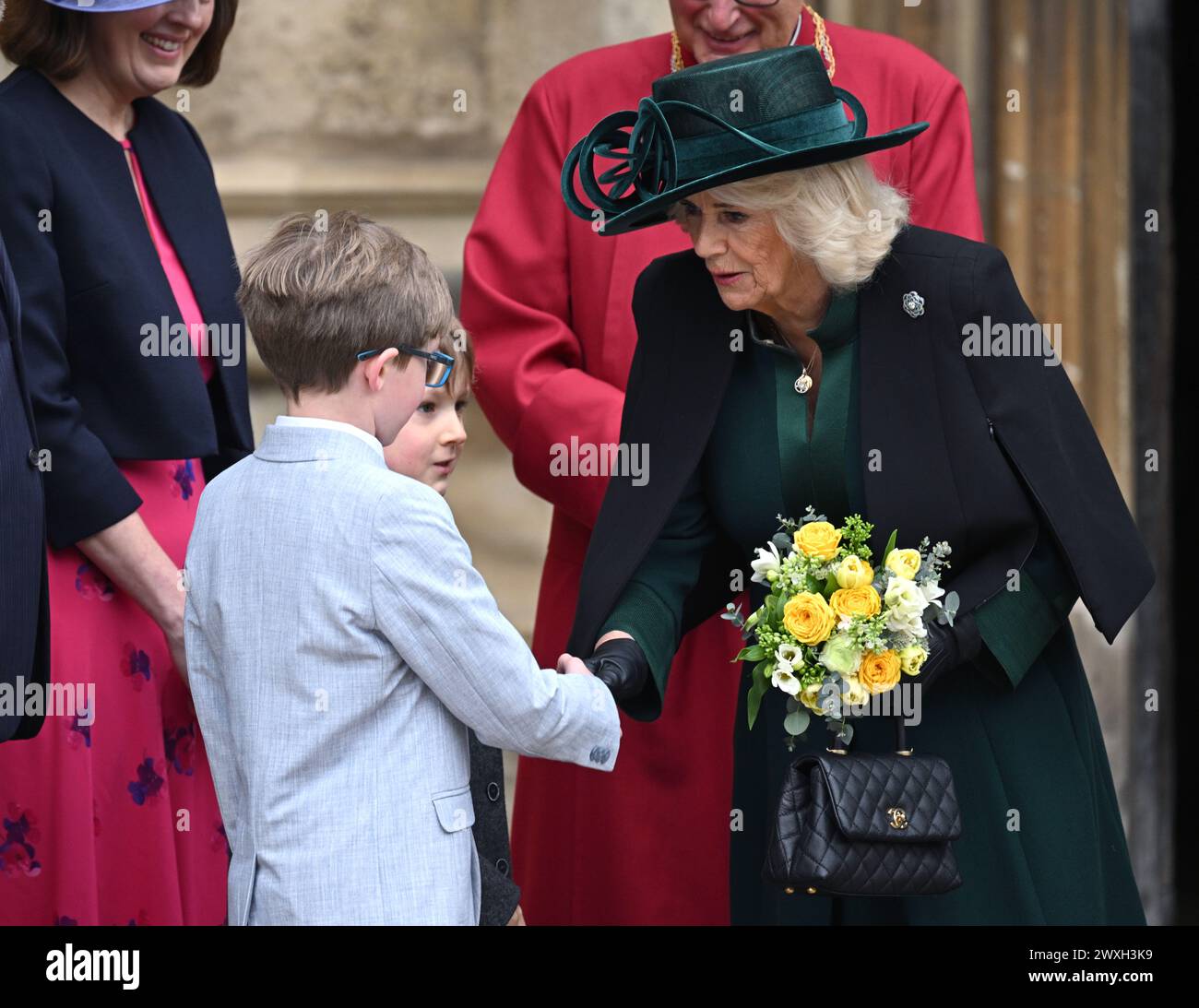 Windsor, UK. March 31st, 2024. King Charles and Queen Camilla attending ...