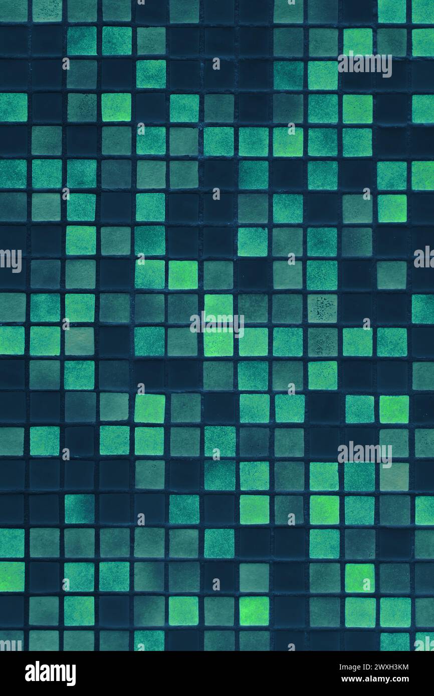 Ceramic Dark and Aquamarine Mosaic Tile Square Color Wall Texture ...