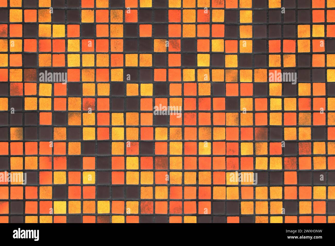 Ceramic Orange Bright Mosaic Tile Square Color Wall Texture Background ...