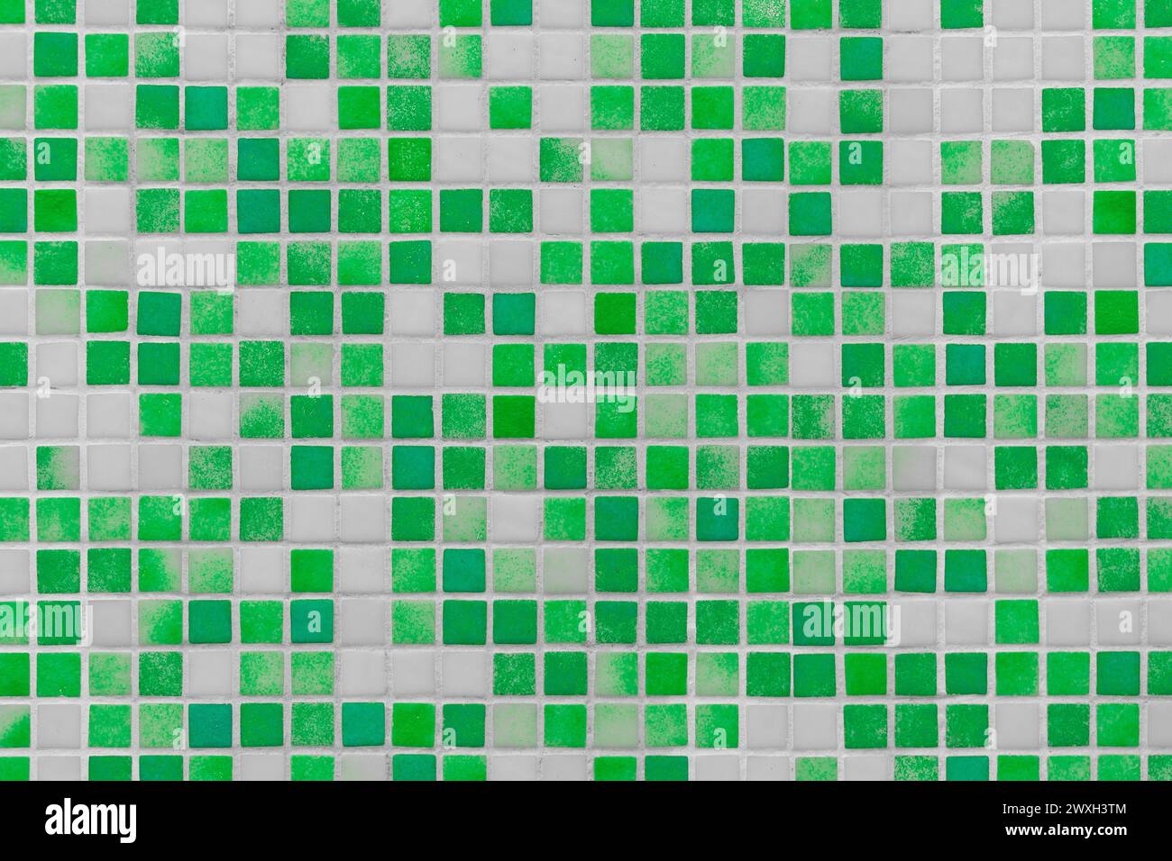 Ceramic Green White Mosaic Tile Square Wall Texture Background Bathroom ...