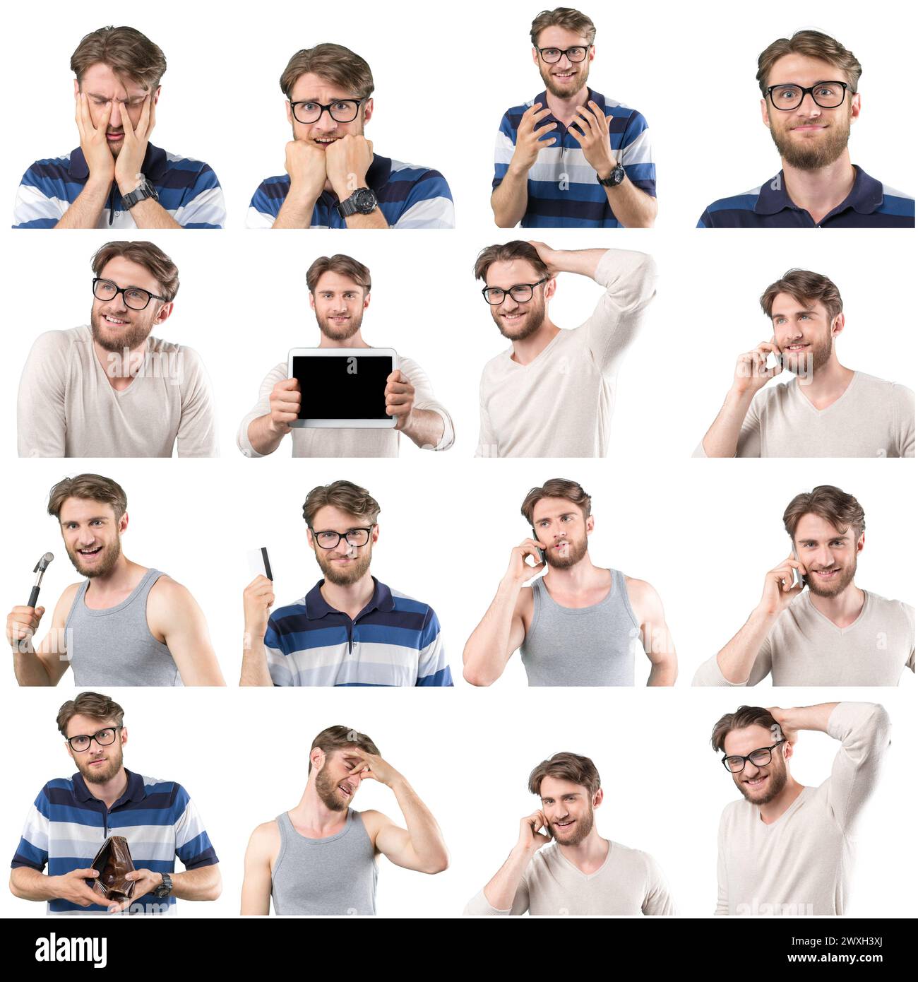 Happy sad collage Cut Out Stock Images & Pictures - Alamy