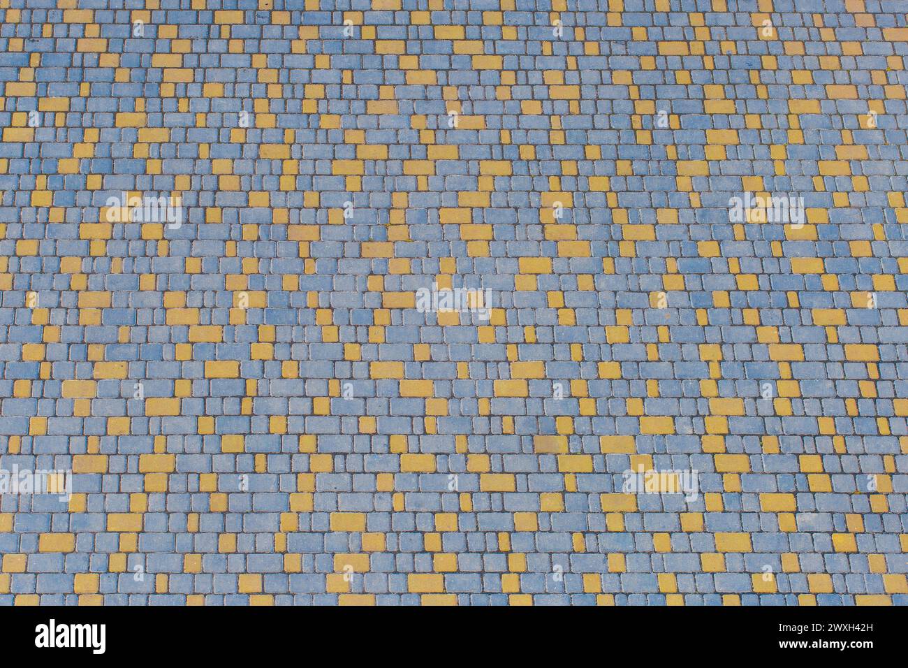 Yellow and blue color floor tile stone texture surface street city ...