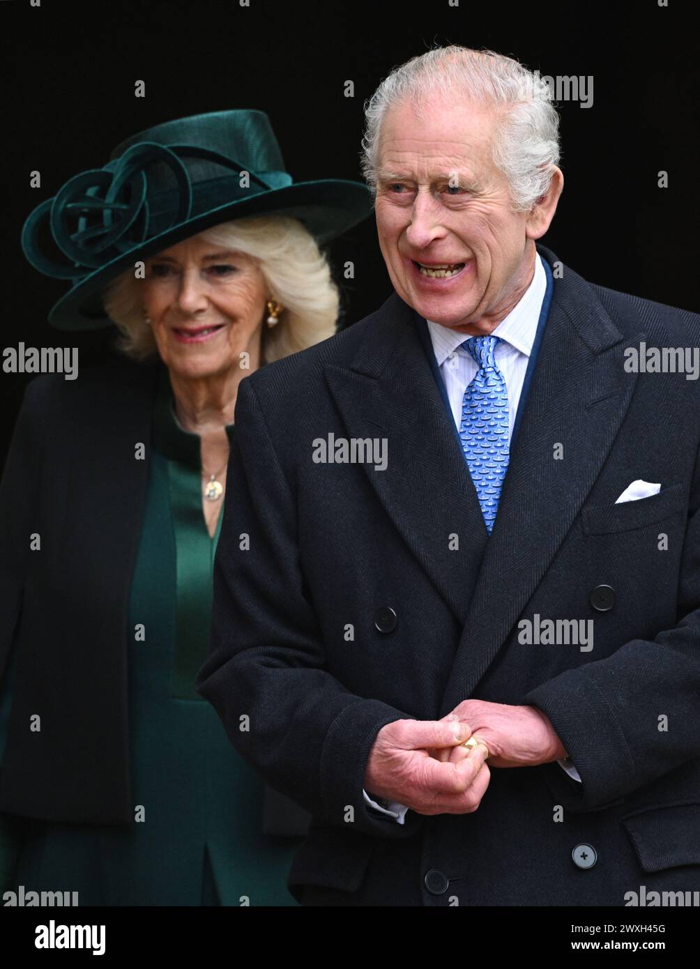 Windsor, UK. March 31st, 2024. King Charles and Queen Camilla attending ...