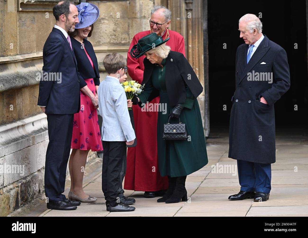 Windsor, UK. March 31st, 2024. King Charles and Queen Camilla attending ...