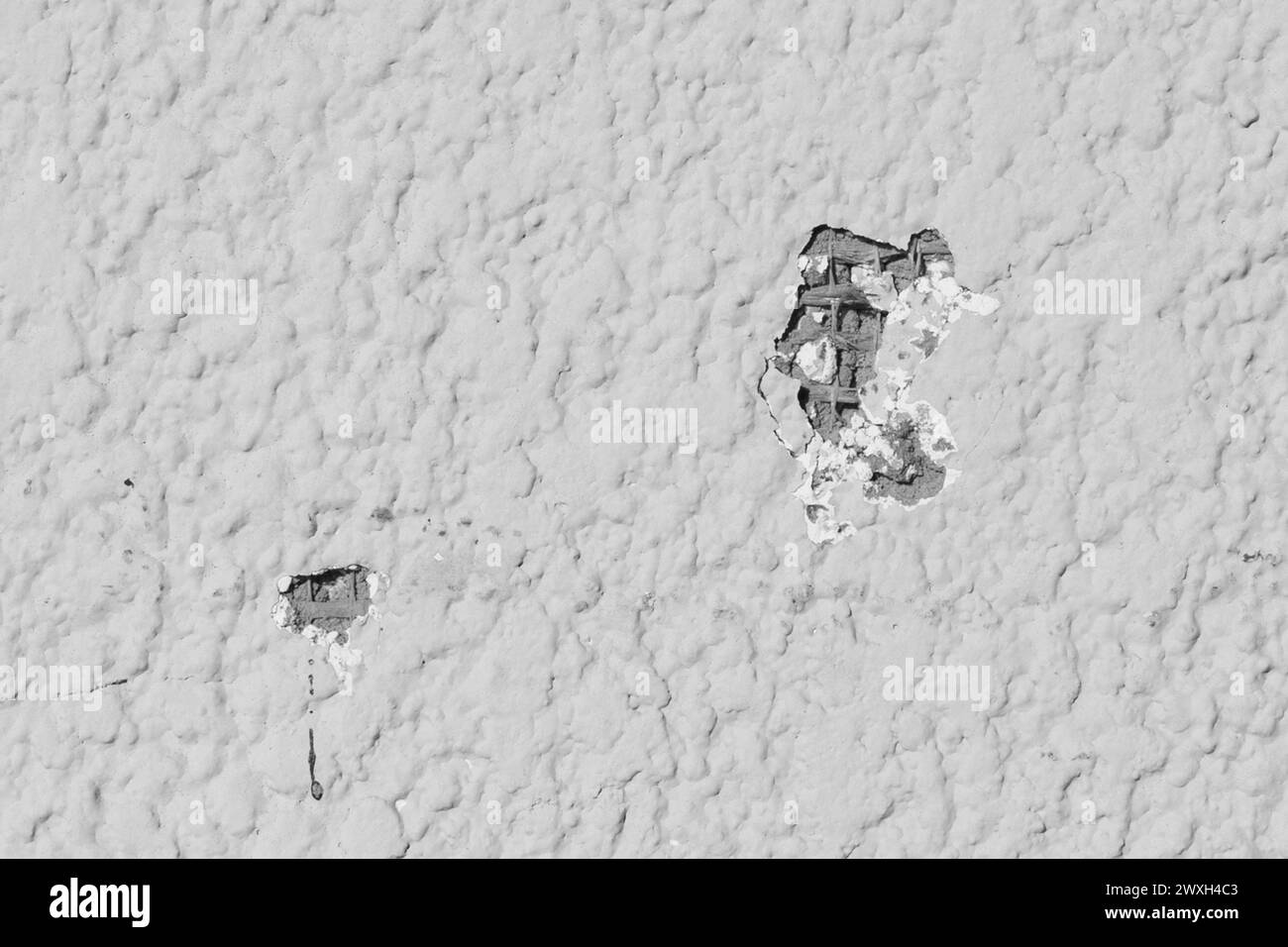 Broken wall hole surface white construction texture object details ...