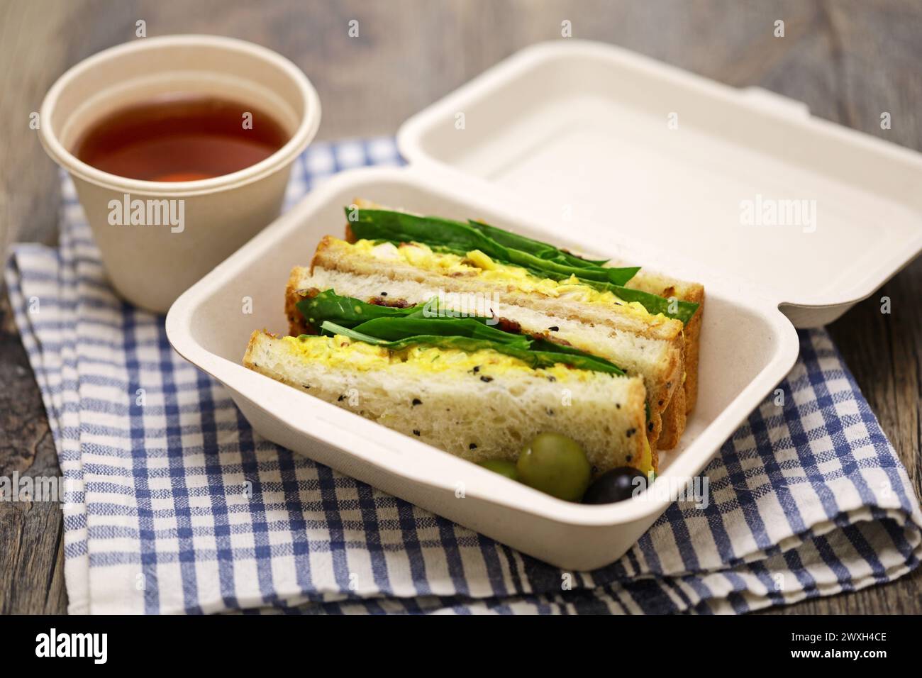 homemade coronation chicken sandwich to take away, British cuisine ...
