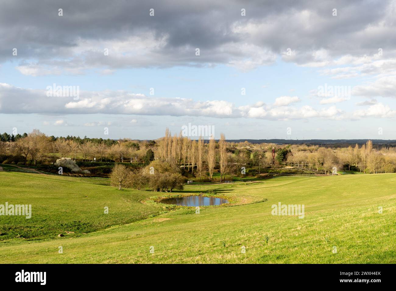 Landscape view over Campbell Park in the city of Milton Keynes, UK ...