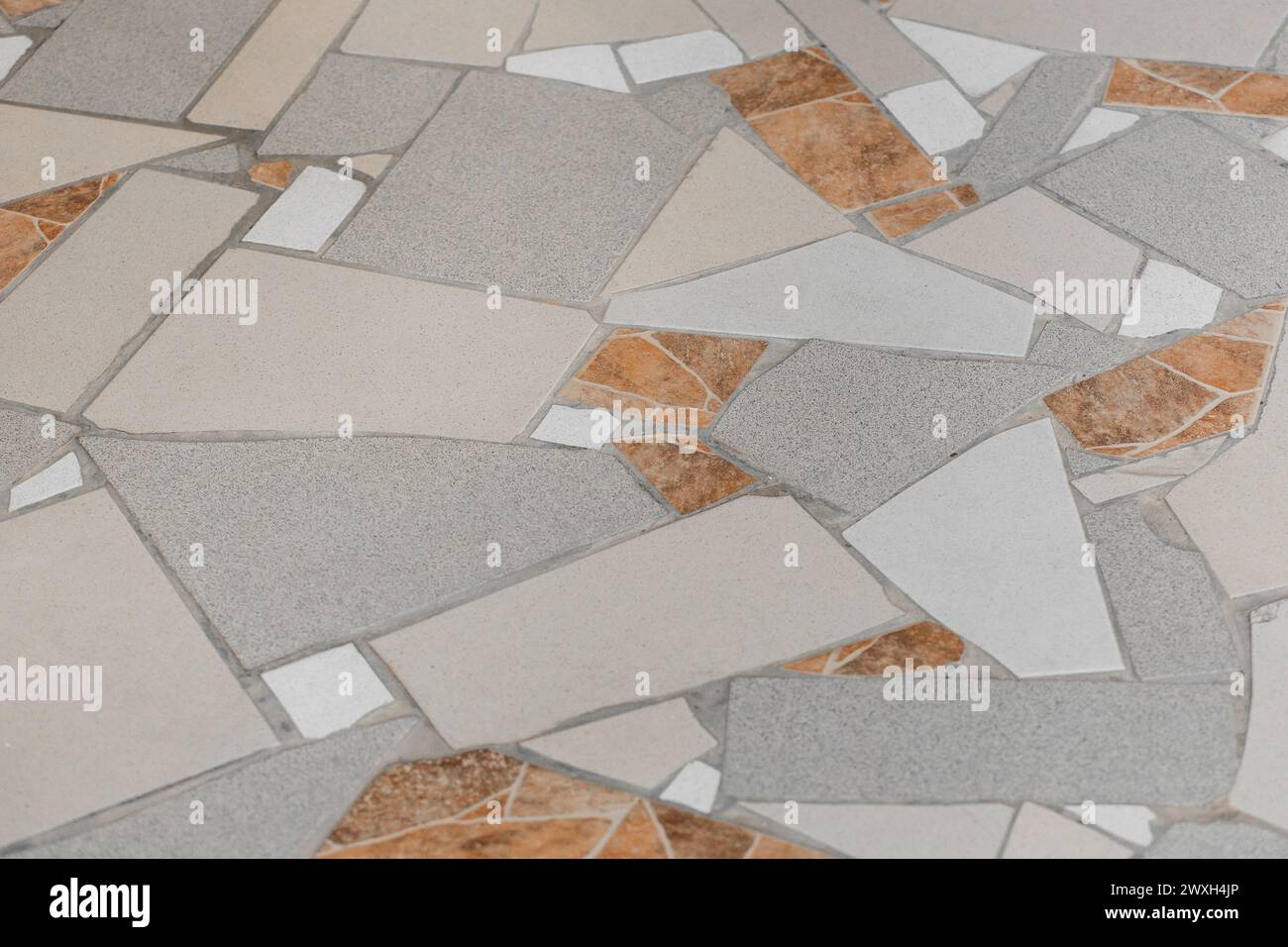 Pattern grey brown paving slab floor road surface street city ...