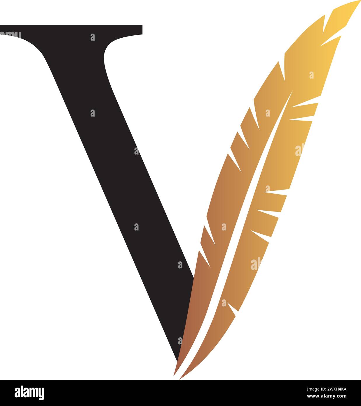 V logo leaf hi-res stock photography and images - Alamy