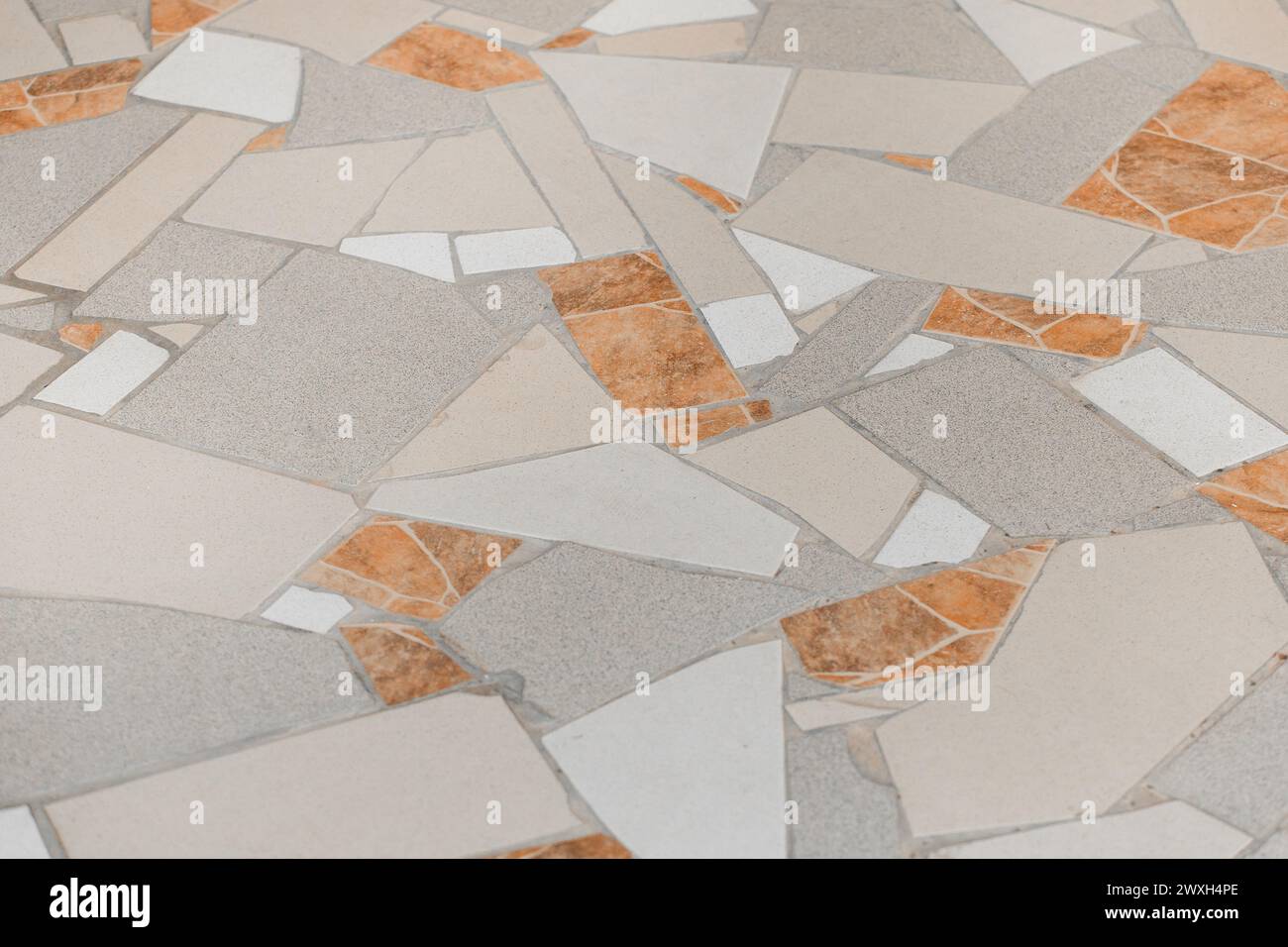 Grey mosaic stone ceramic floor tile background surface texture ...