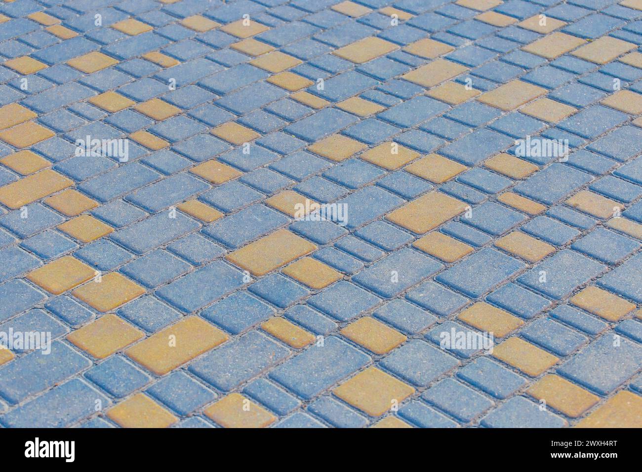 Light Blue And Yellow Color Diagonal Pattern Lines Stripes Paving Stone ...