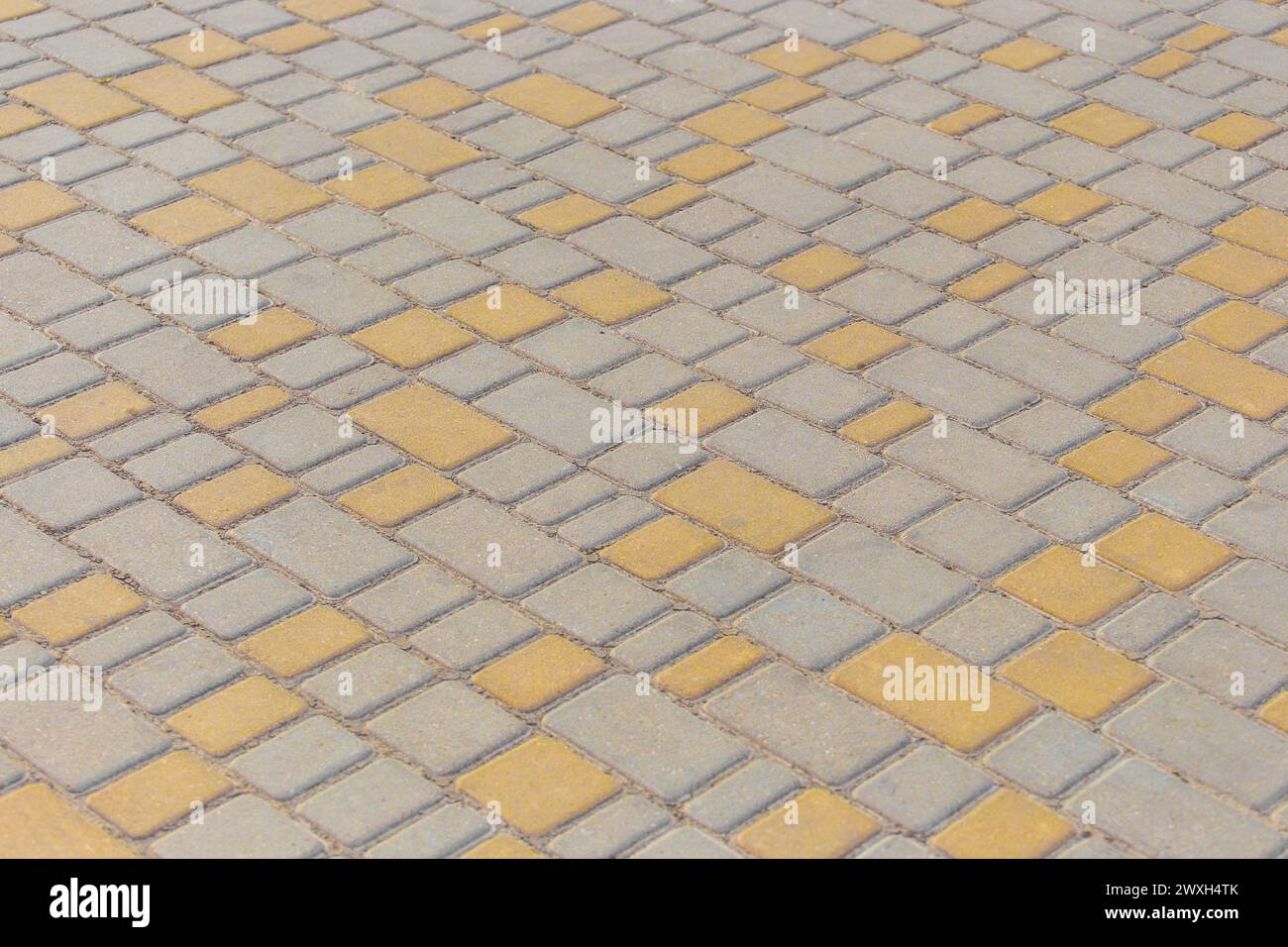 Gray Yellow Color Diagonal Pattern Lines Stripes Paving Stone Floor ...