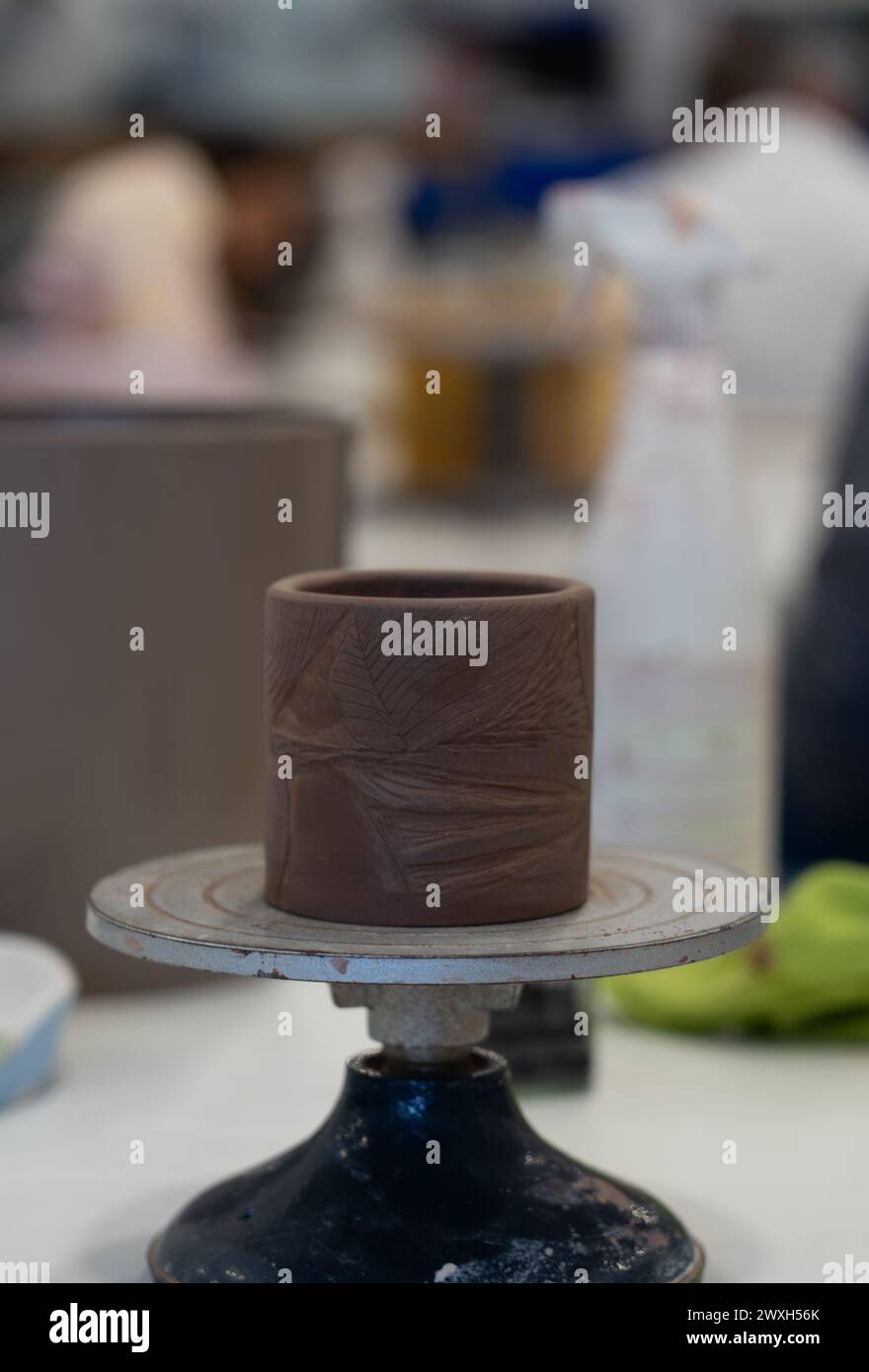 Ceramic vase in the process of creation in a pottery workshop Stock ...