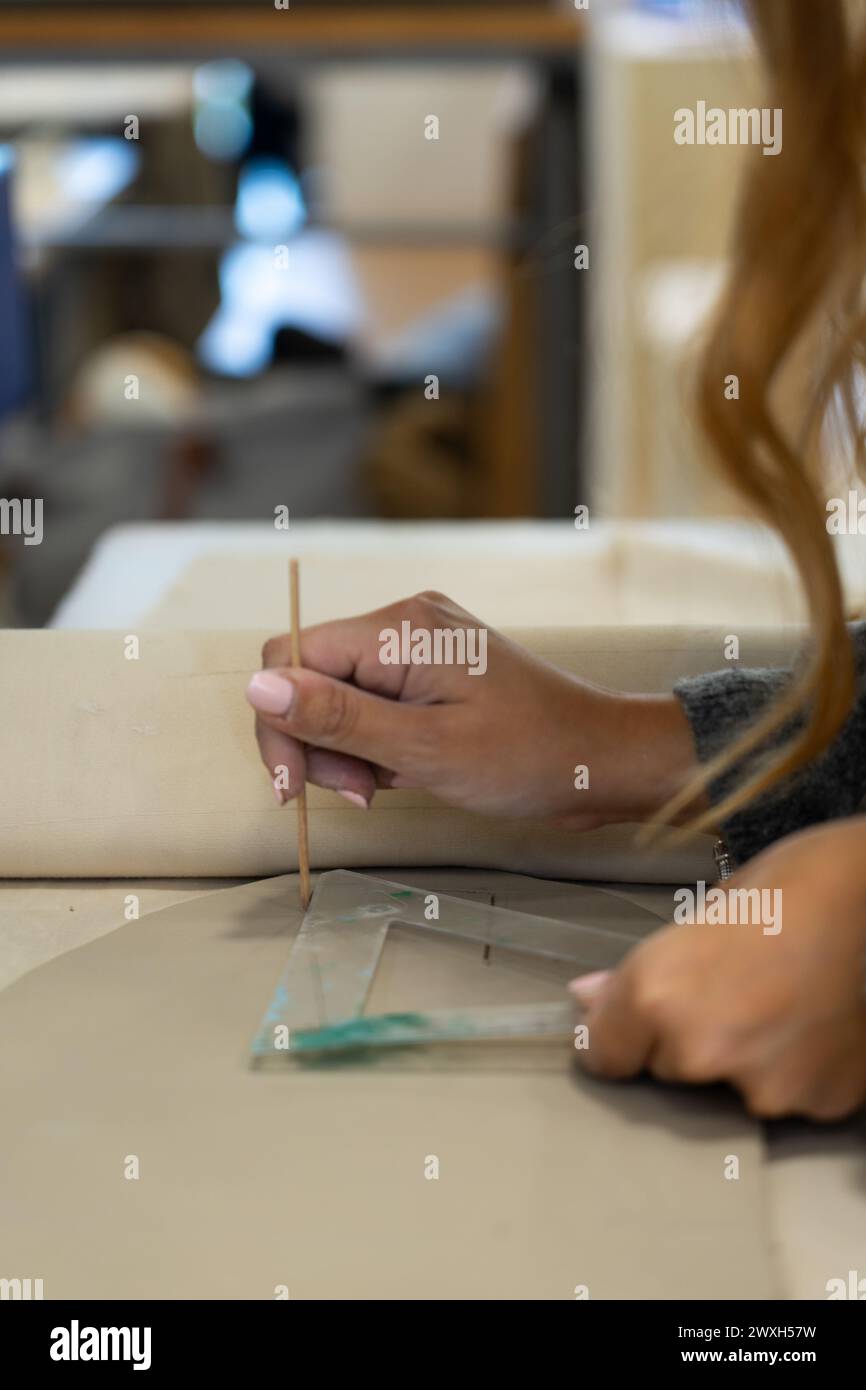Woman creating a ceramic piece in process Stock Photo - Alamy