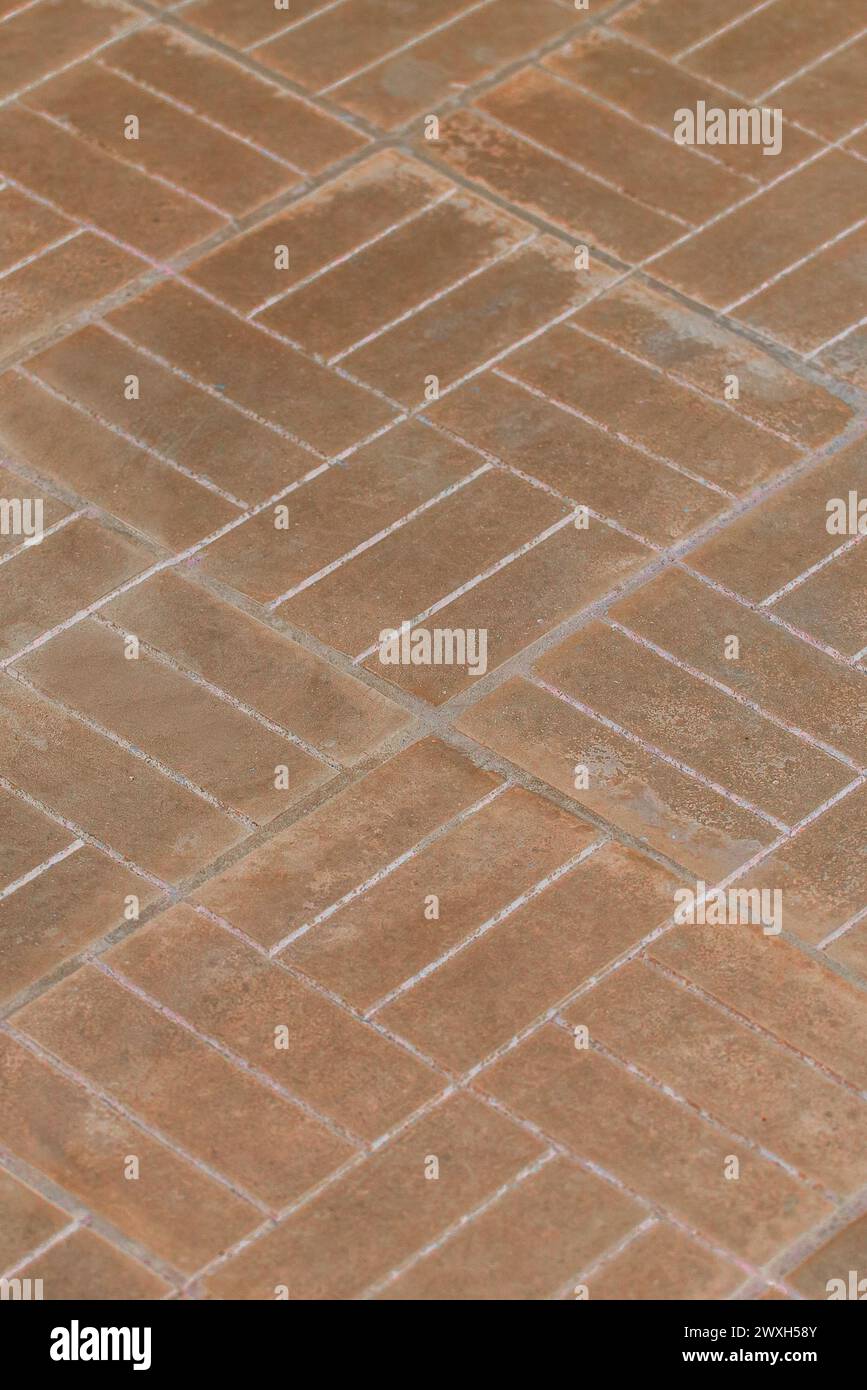 Diagonal Lines Stripe Floor Brown Paving Slabs Abstract Pattern Street ...