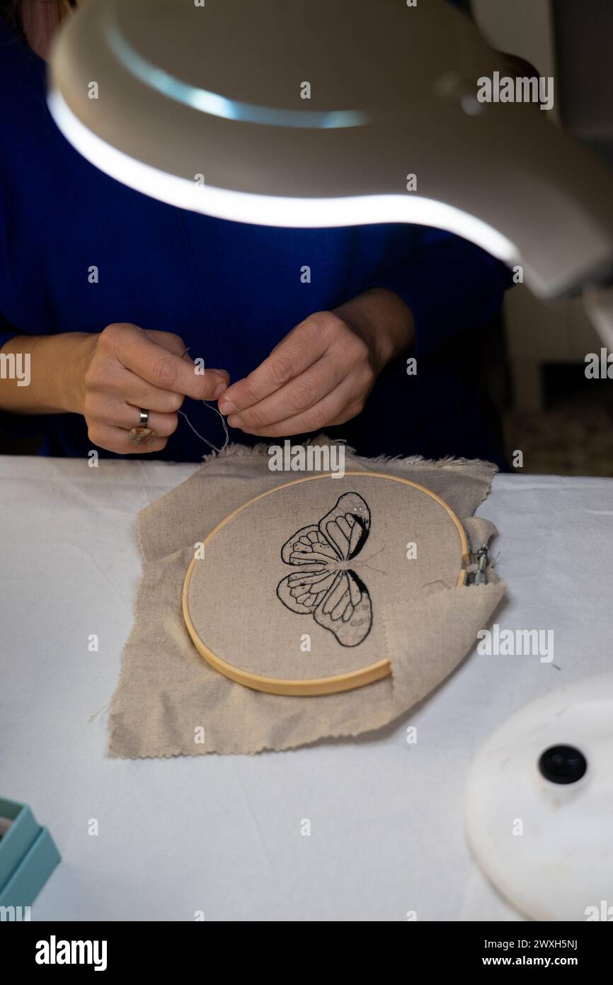 Home based sewing hi-res stock photography and images - Alamy