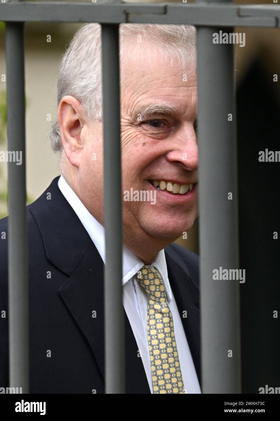 Windsor, UK. March 31st, 2024. Prince Andrew attending the Easter ...
