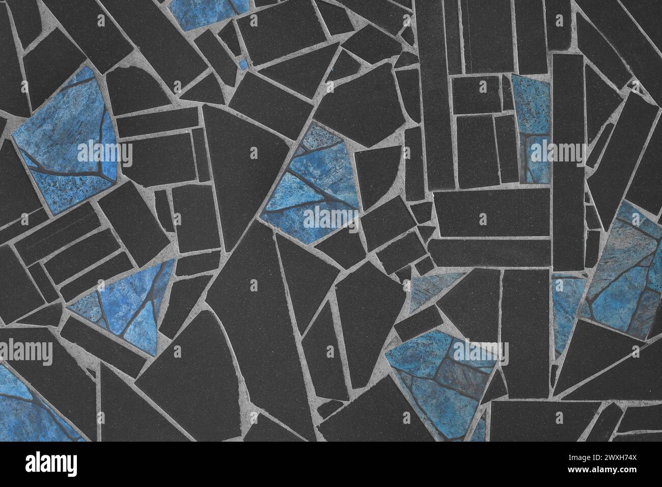 Black Stone Ceramic Mosaic Floor Tile Structure Blue City Street ...