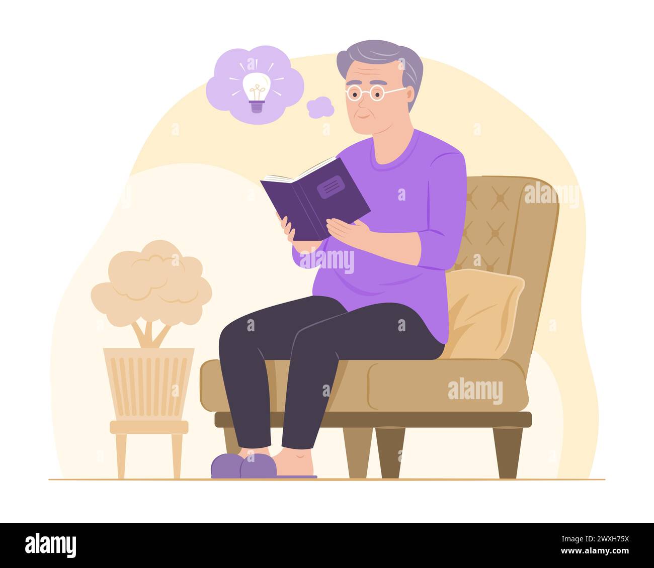 Room character in armchair Stock Vector Images - Alamy