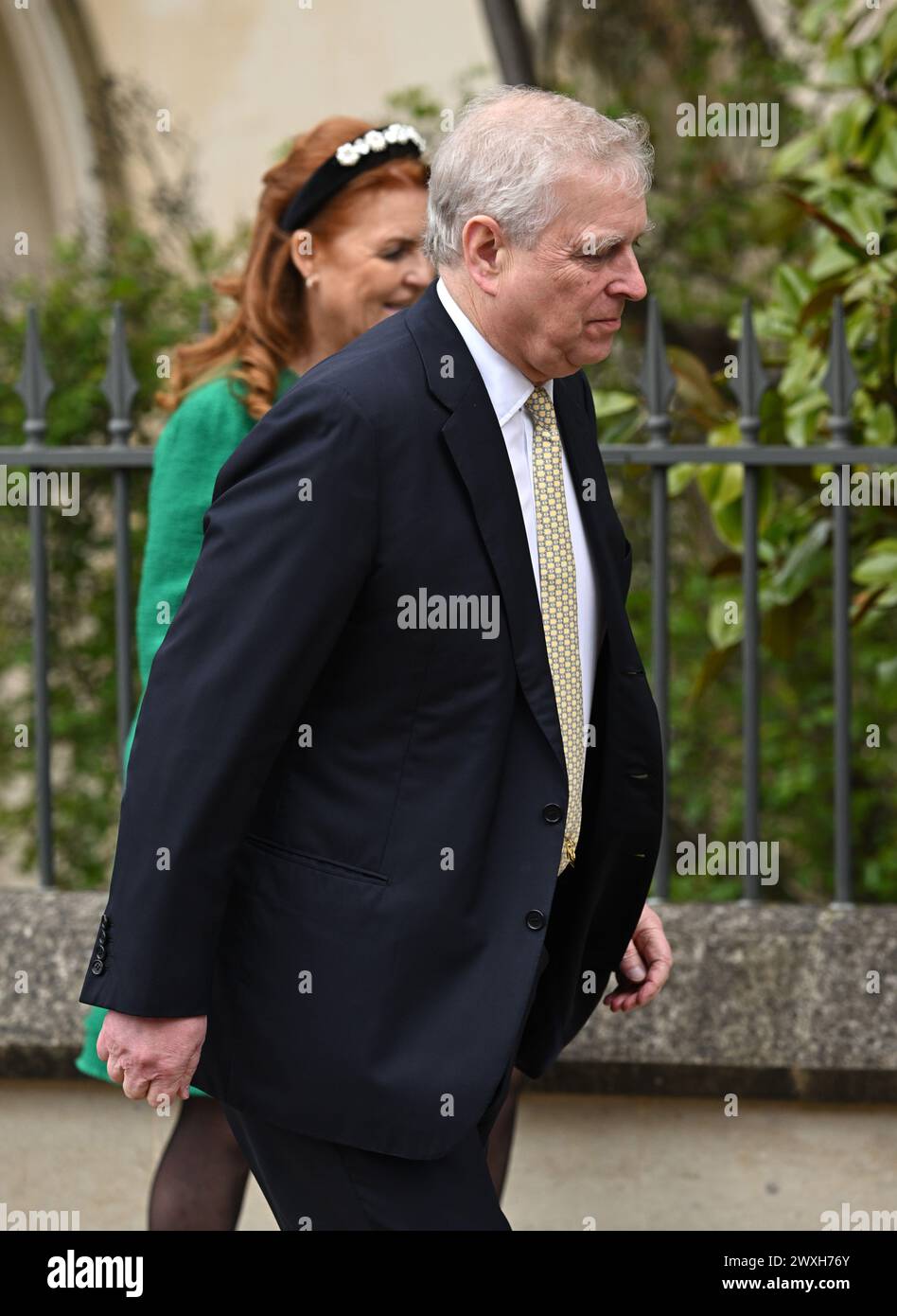Windsor, UK. March 31st, 2024. Prince Andrew attending the Easter ...