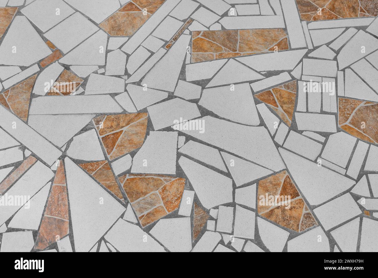 Pattern brown light white paving slabs floor road surface street city ...