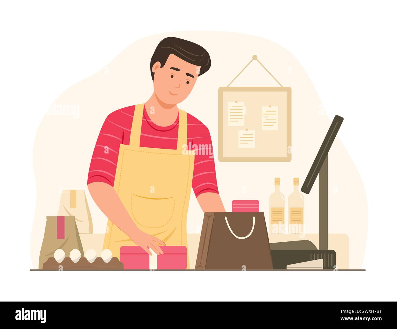 Booth staff Stock Vector Images - Alamy