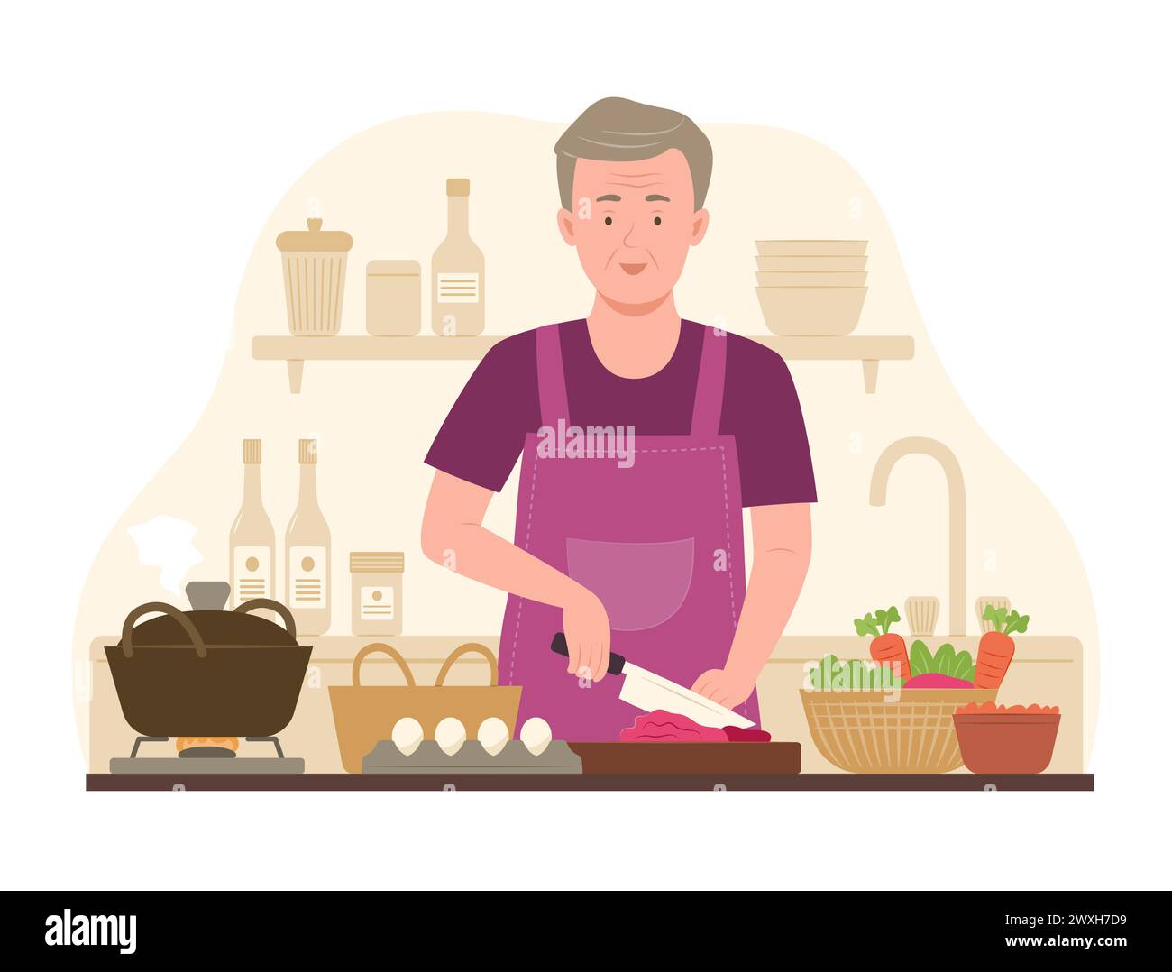 Cuisine man kitchen in Cut Out Stock Images & Pictures - Alamy