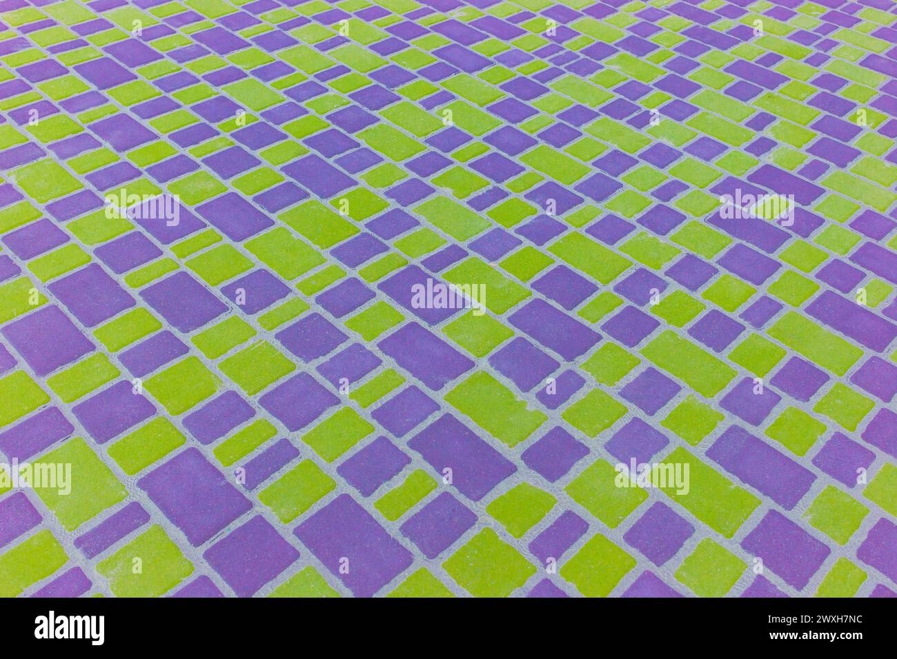 Purple Green Bright Color Diagonal Pattern Lines Stripes Paving Stone ...