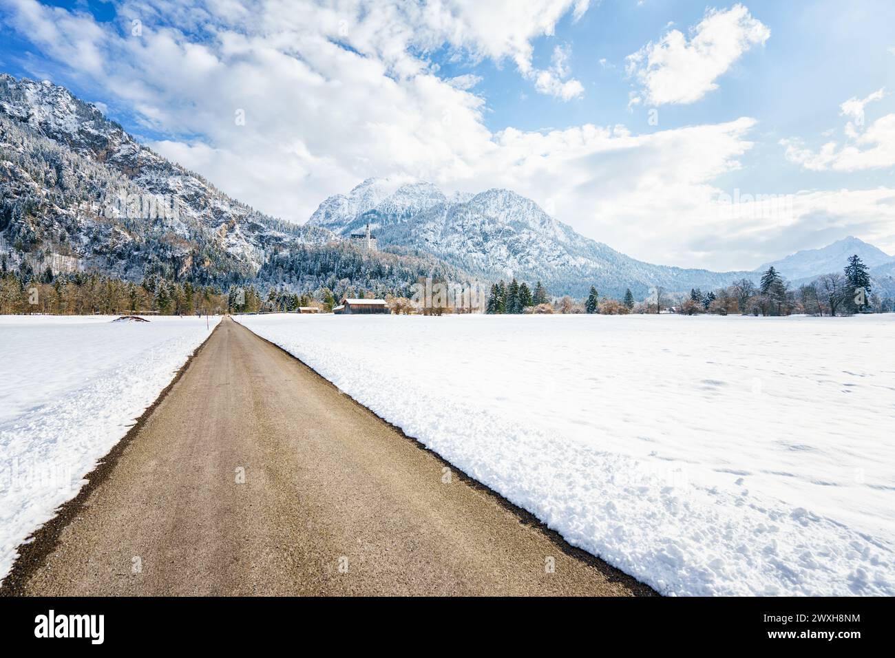 A rugged dirt road ascending a mountain summit Stock Photo - Alamy