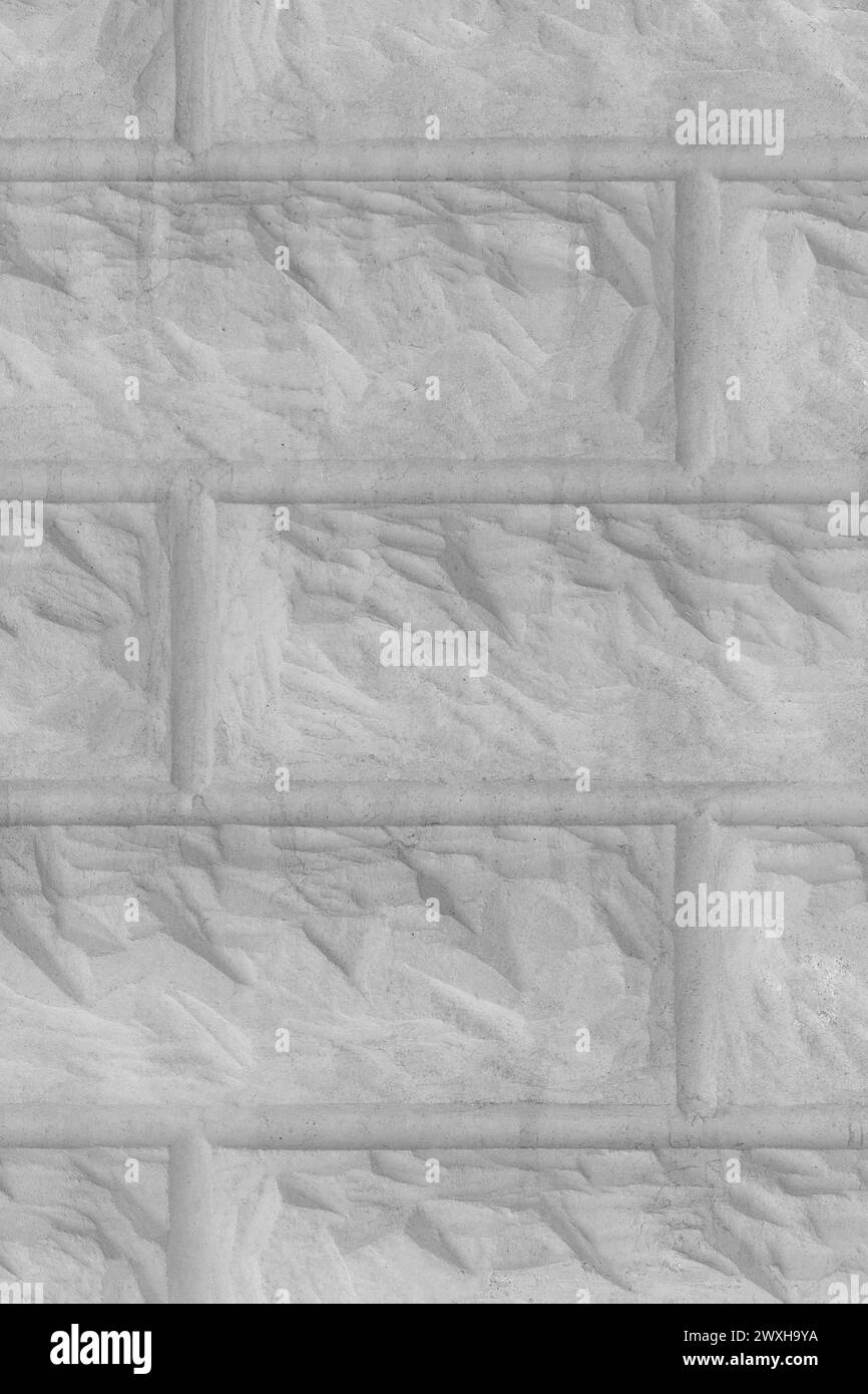 Close-up vertical texture light grey brick wall blocks with abstract ...