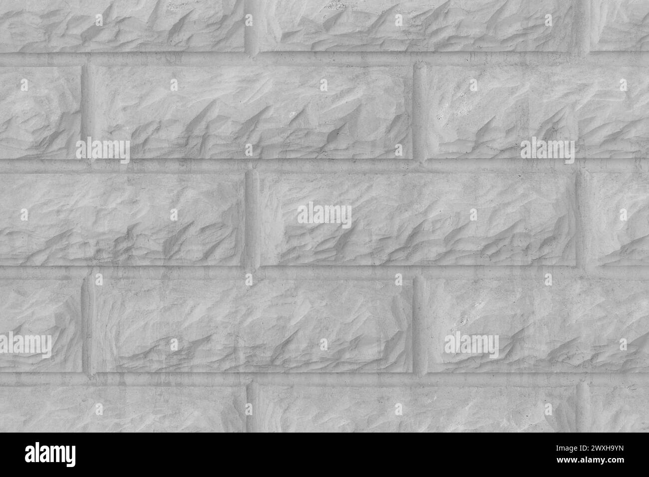 Close-up horizontal texture light grey brick wall blocks abstract ...
