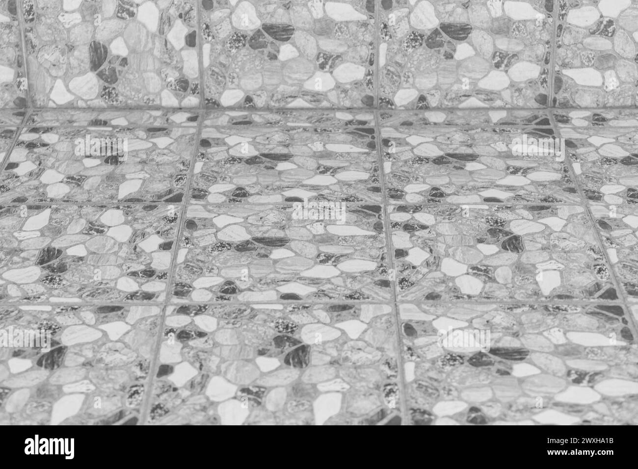 Grey light stone mosaic tile abstract pattern floor texture bathroom ...