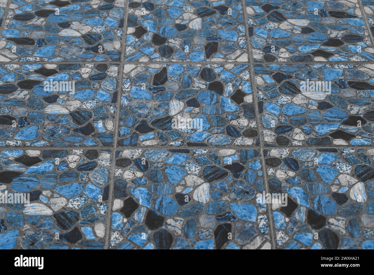 Dark blue stone mosaic tile abstract pattern floor texture bathroom ...