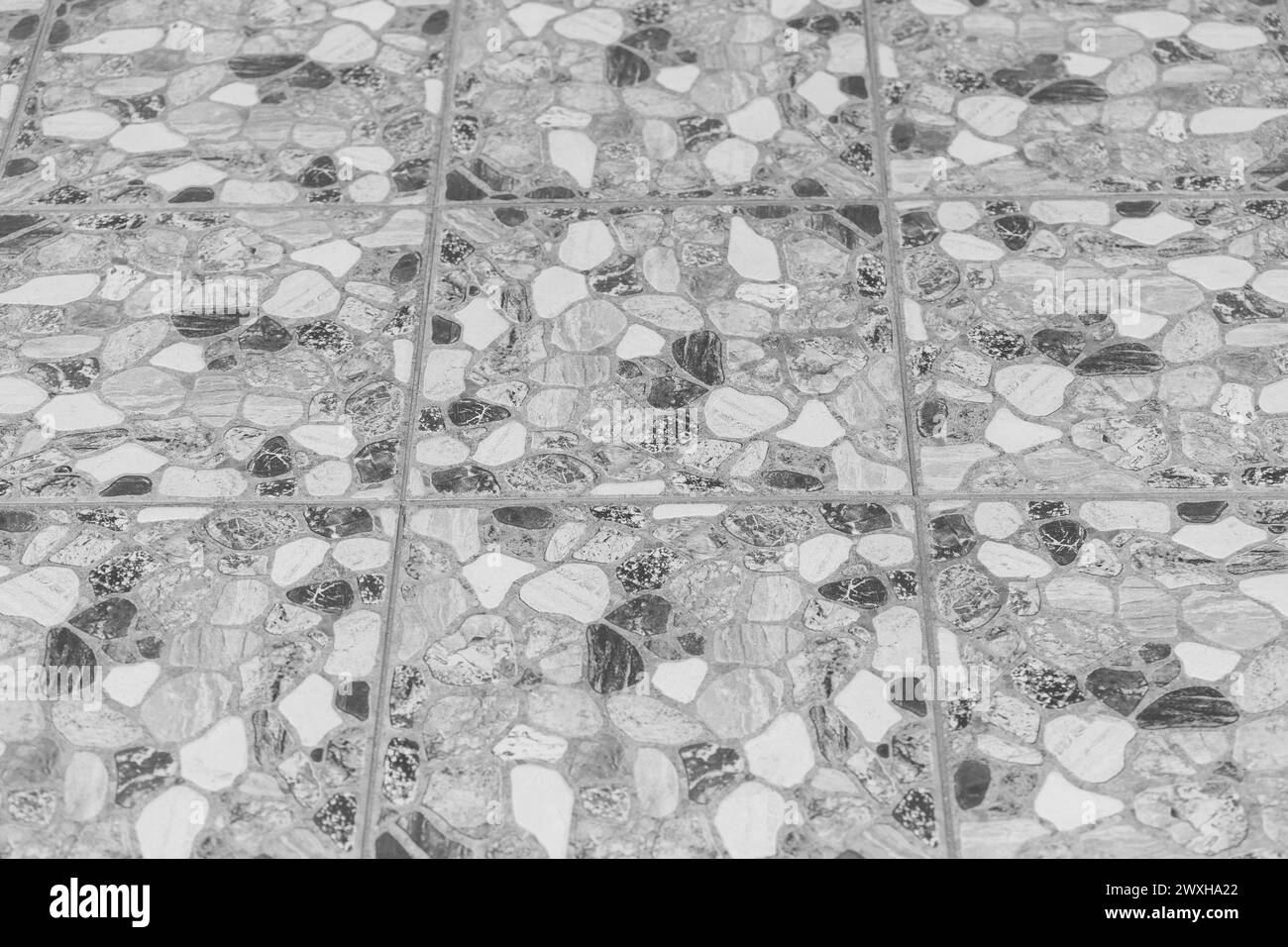 Grey light stone mosaic tile abstract pattern floor texture bathroom ...